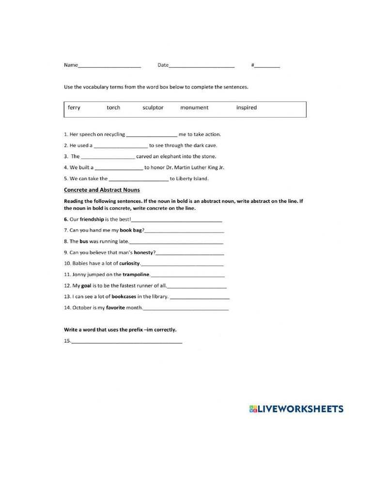 Abstract Concrete Nouns 4 | PDF