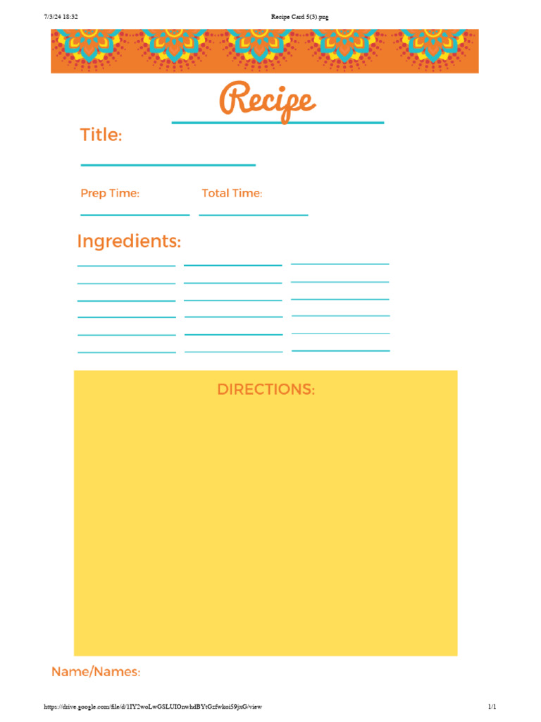 Recipe Card 5 | PDF