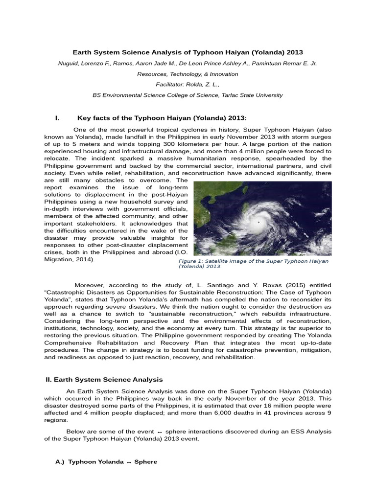 Earth System Science Analysis | PDF | Tropical Cyclones | Soil