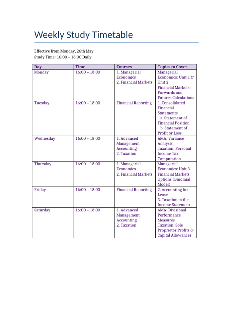 Colorful_Weekly_Study_Timetable_Daniel | PDF | Taxes | Economics