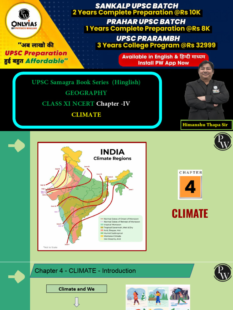 Class 11 Geography: Climate Notes | PDF | Monsoon | Climate Change