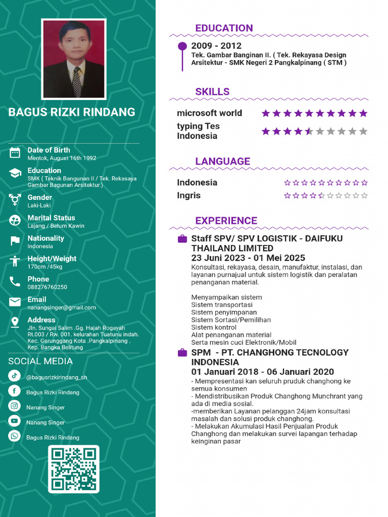 CV Yang Langsung Di Amprove HRD | PDF