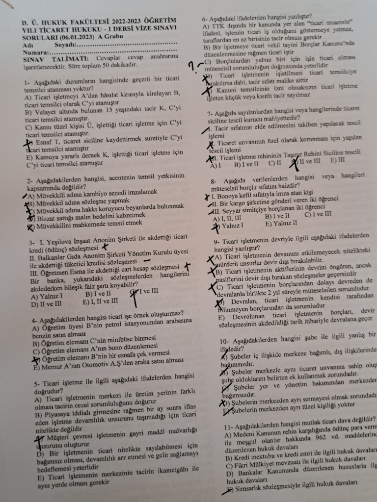 Ticaret Hukuku Vize 2022 | PDF