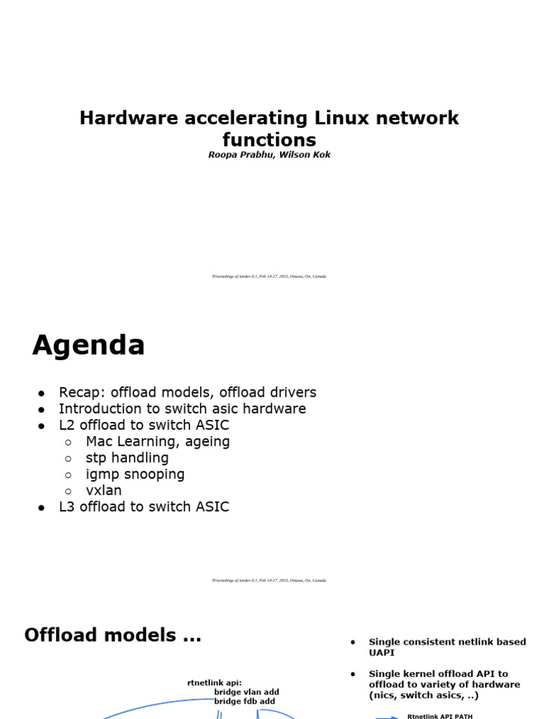 Hardware Accelerating Linux Network Functions | PDF | Network Switch | Internet Architecture