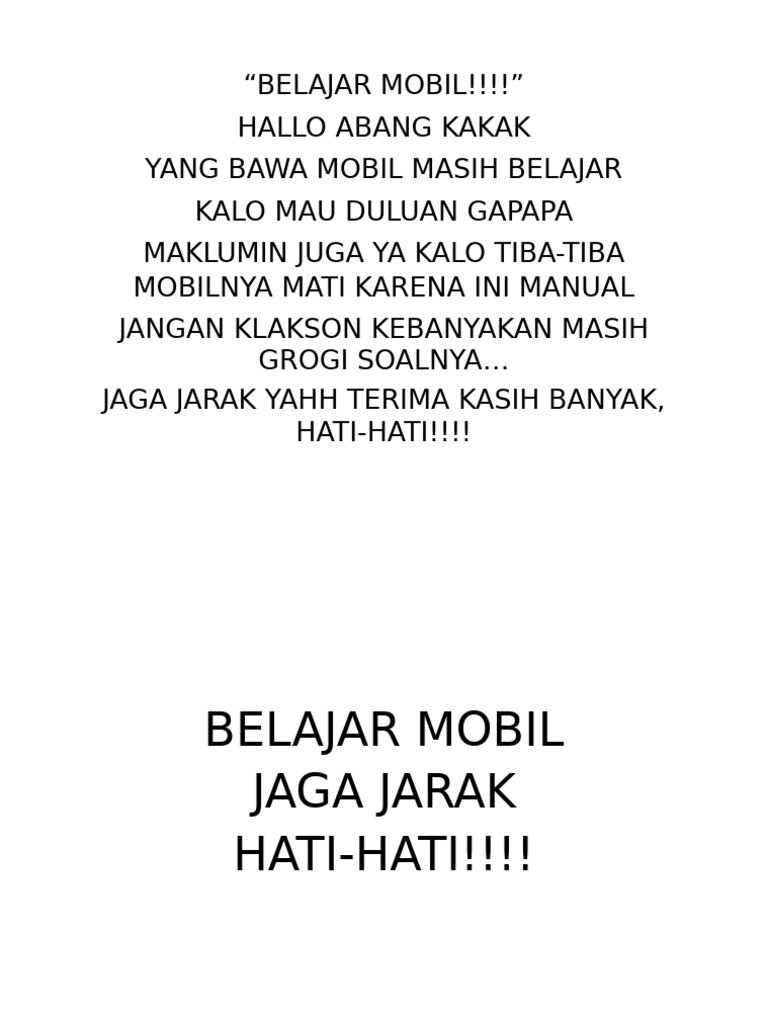 Belajar Mobil | PDF