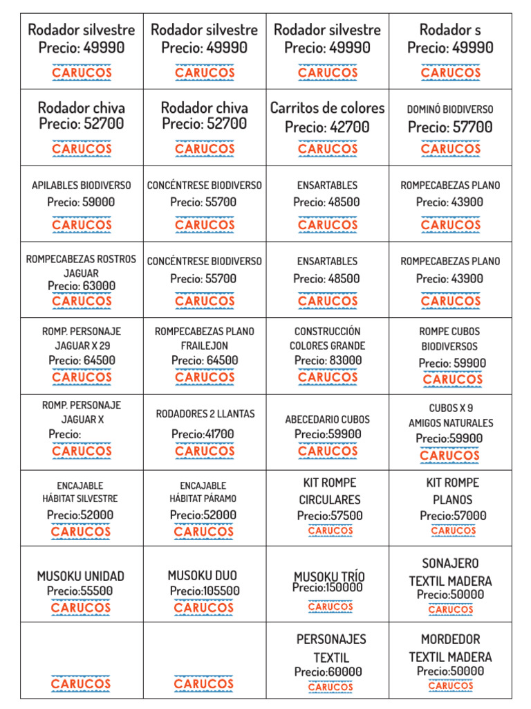 HABLADORES PRECIOS CARUCOS C20 PDF | PDF