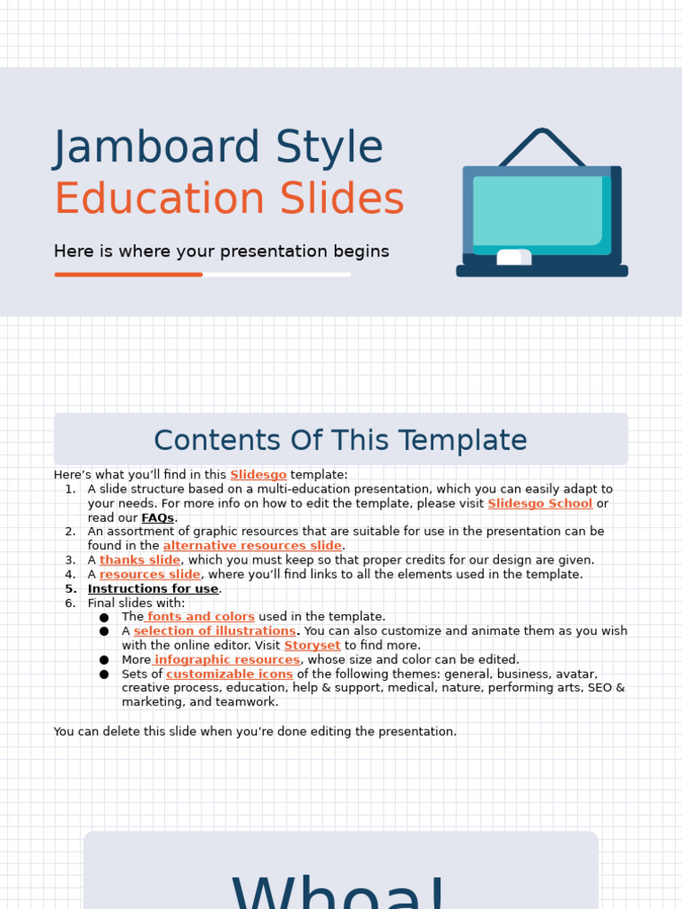 Jamboard Style Education Slides by Slidesgo | PDF | Planets | Mars