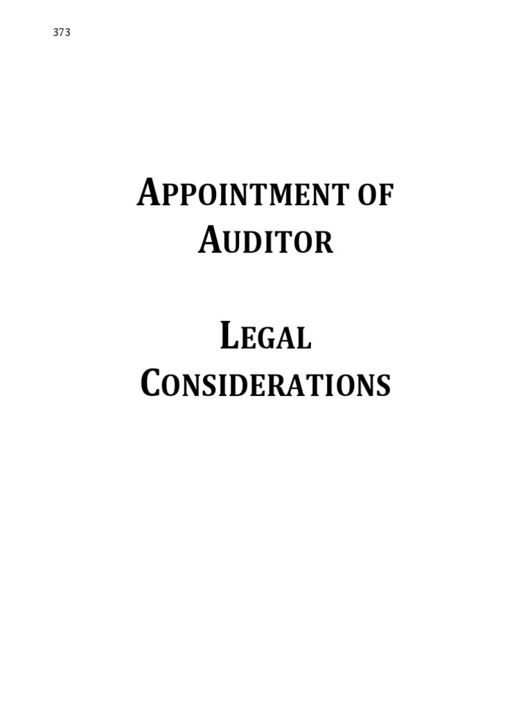 Appointment of Auditors (Legal Considerations) | PDF | Life Insurance | Insurance