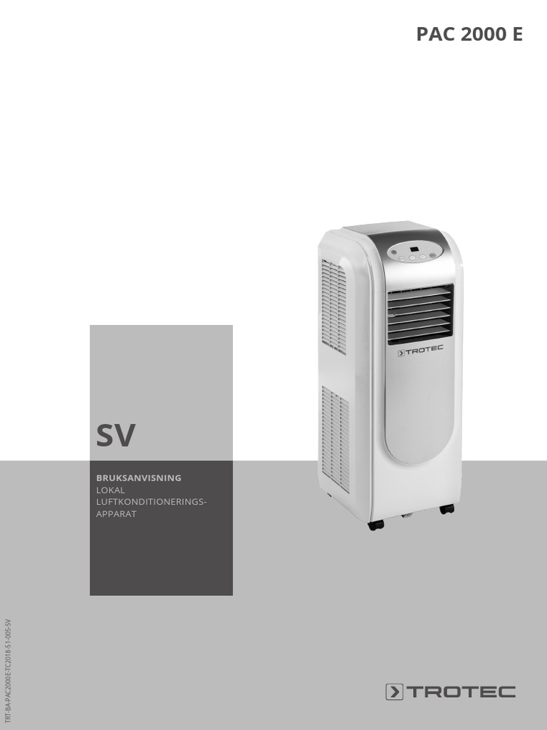 Trotec - PAC 2000 E (AC) Bruksanvisning | PDF