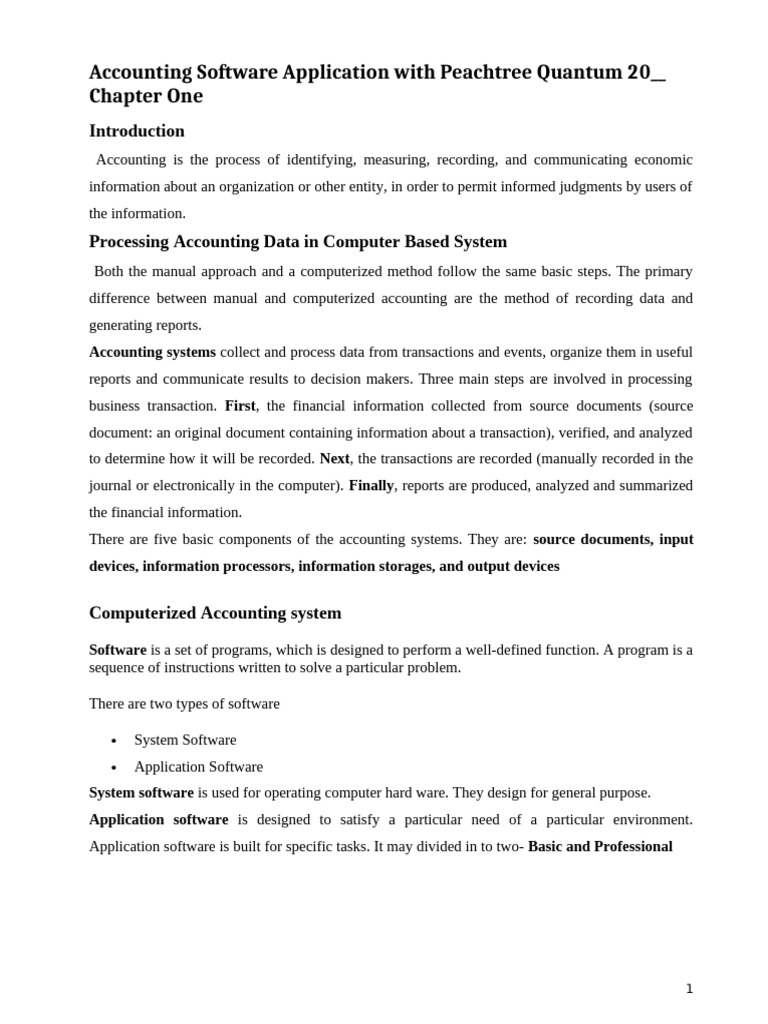 Peachtree Quantum Accounting Software Guide | PDF | Equity (Finance ...