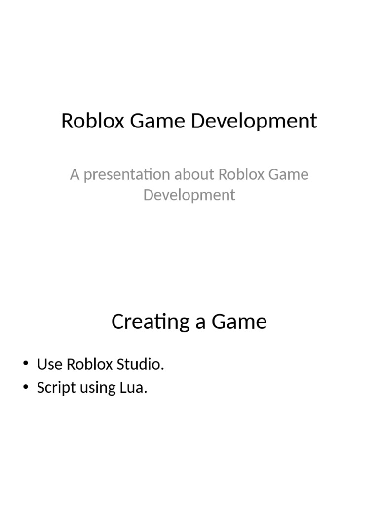 Roblox Presentation 2 | PDF