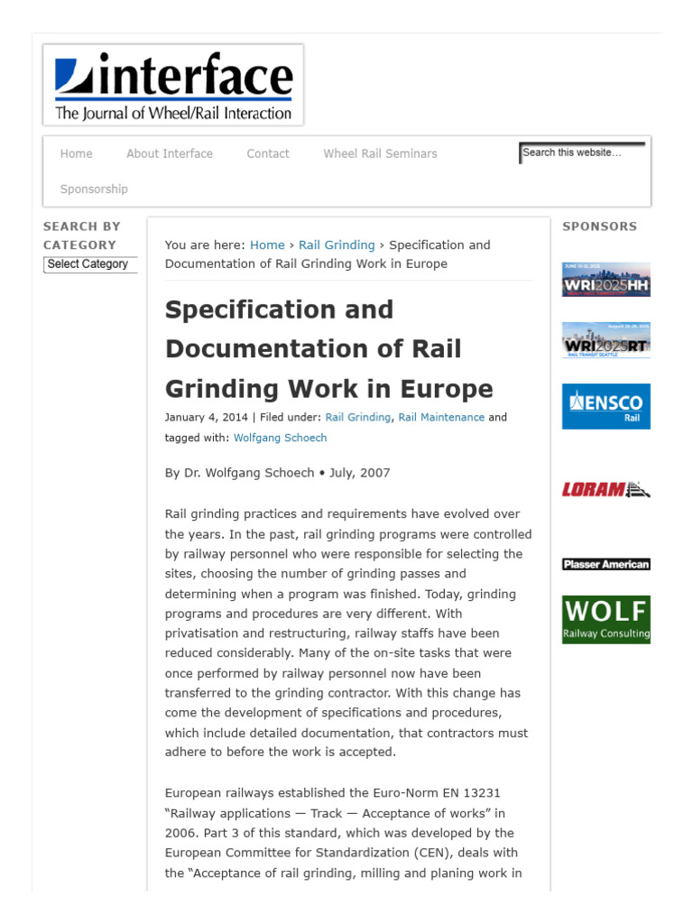 Rail Grinding Standards in Europe | PDF | Track Gauge | Rail Transport