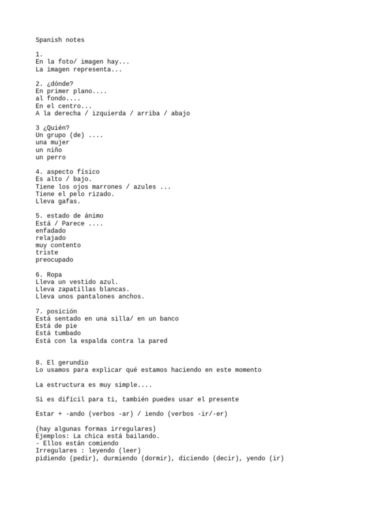 Spanish Notes | PDF