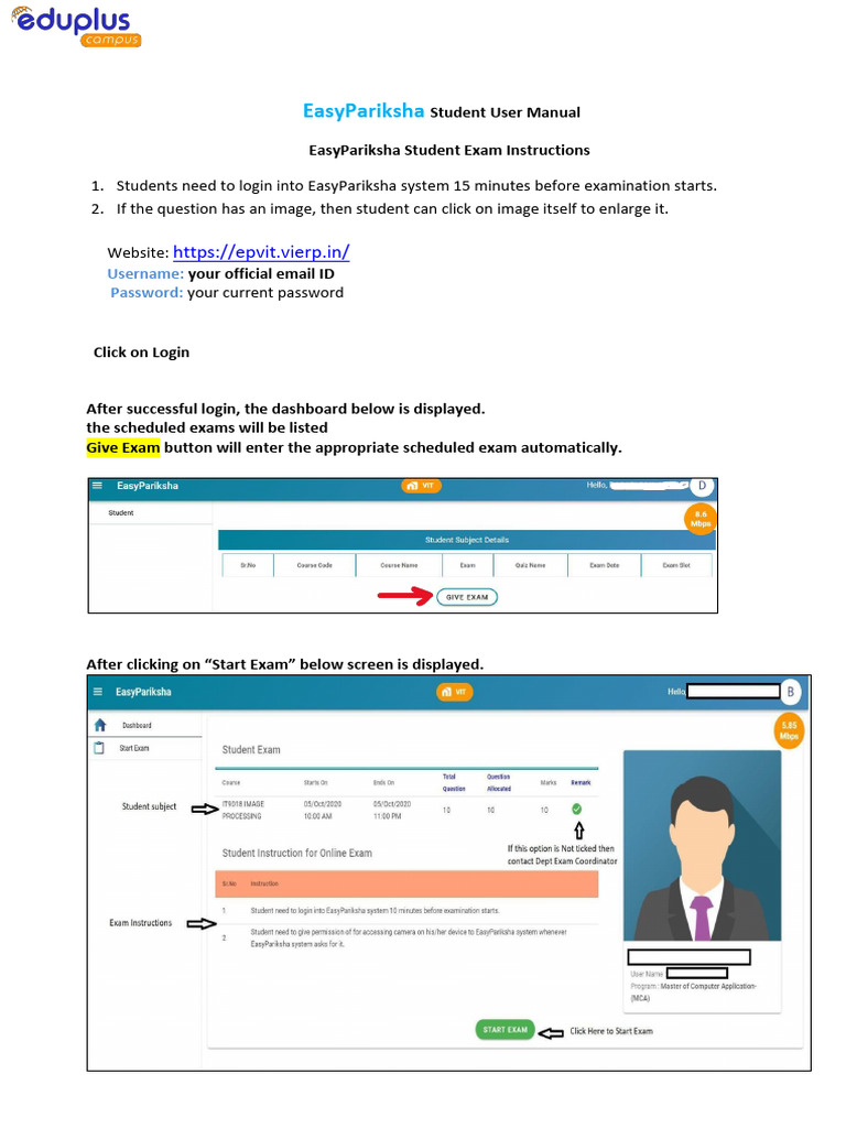 Updated EasyPariksha-User-Manual-Student | PDF