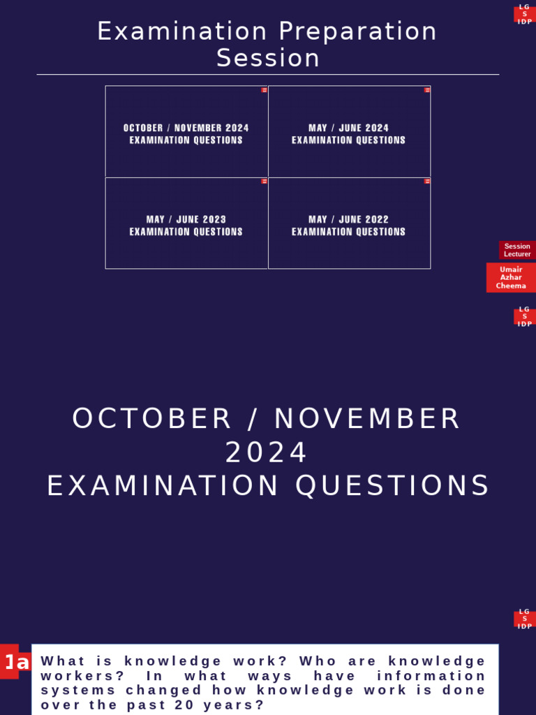 Exam Prep: Knowledge Work & Systems | PDF | Use Case | Artificial ...