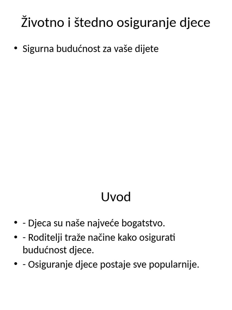 Zivotno I Stedno Osiguranje Djece | PDF