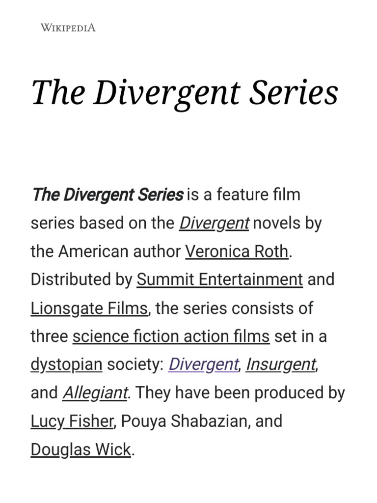 The Divergent Series Film Overview | PDF