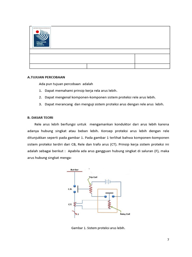 Jobsheet Proteksi Arus Lebih Dengan Rele | PDF