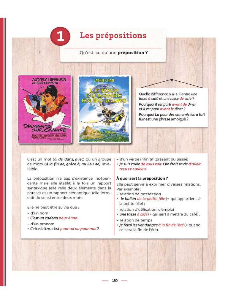 Prépositions Grammaire Expliquée (Intermédiaire) | PDF