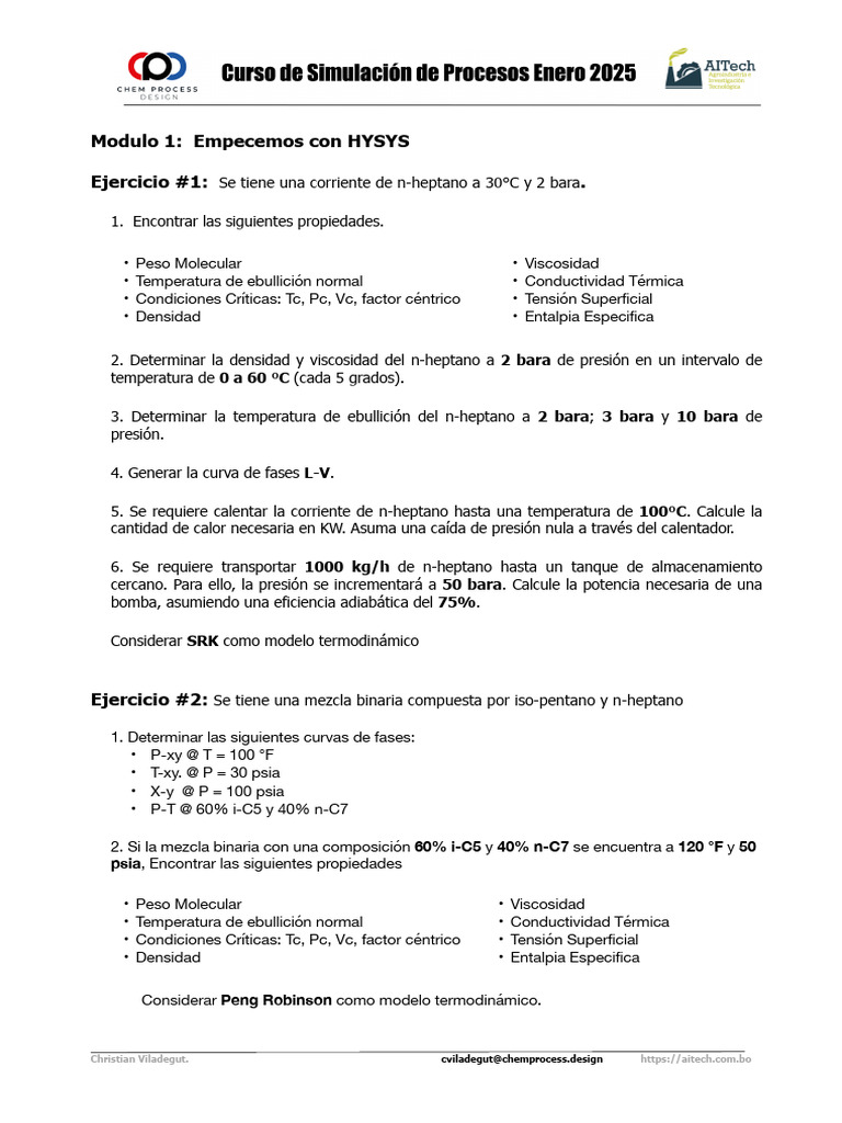 Propiedades y Simulación de n-Heptano en HYSYS | PDF | Termodinámica ...