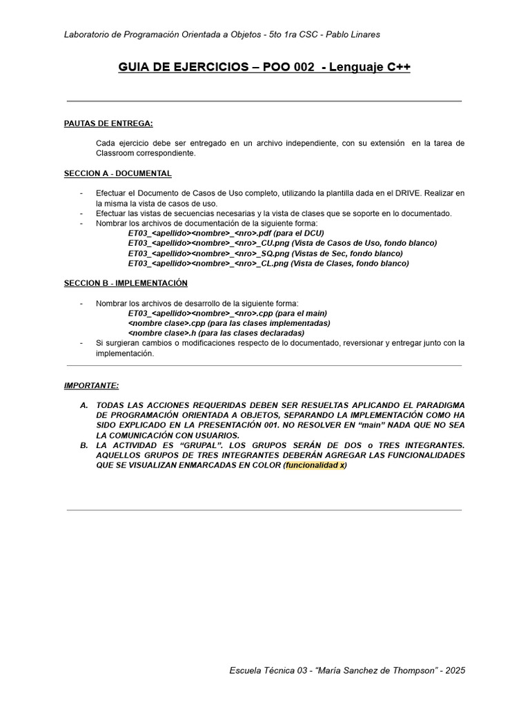 Lpoo - Guia de Ejercicios - Poo 002 - C++ - Uml | PDF | C ++ | Programación orientada a objetos