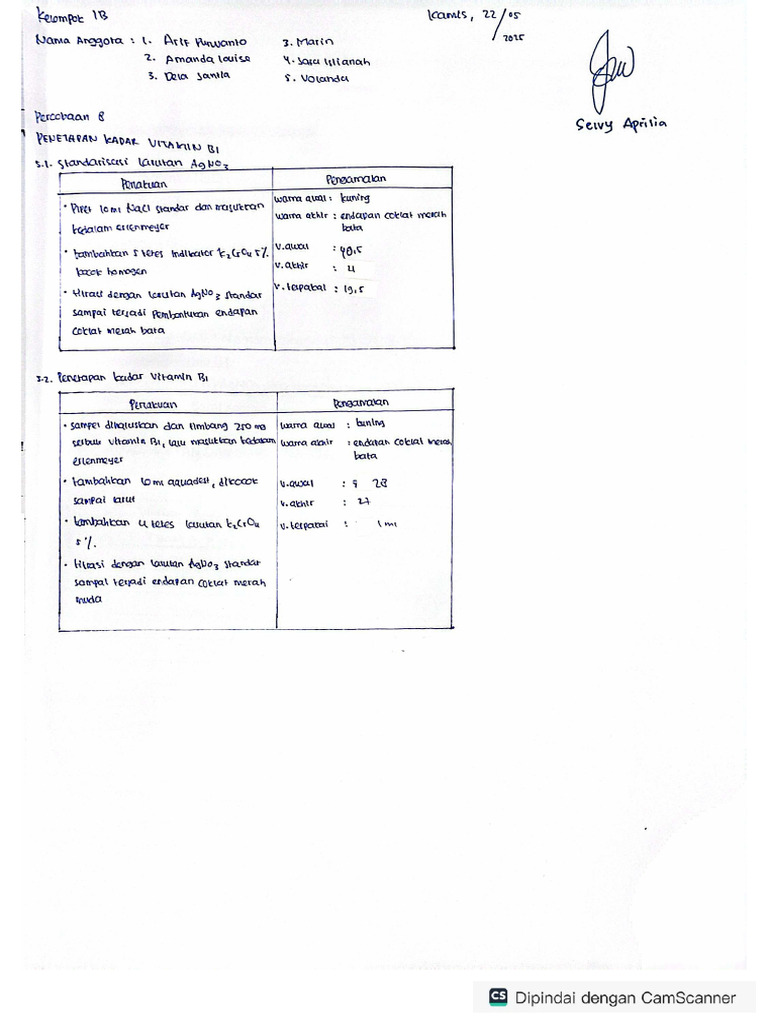 Hasil Pengamatan Perc 8 - Kel 1 | PDF