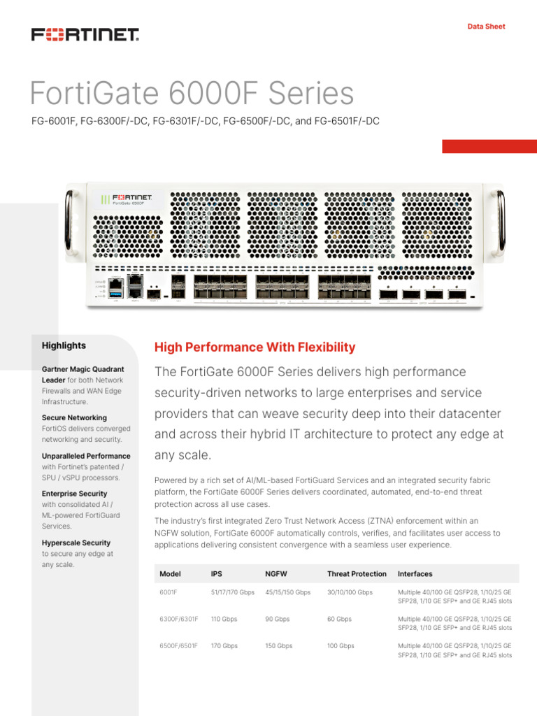 FortiGate 6000F Series-2023 | PDF | Security | Computer Security