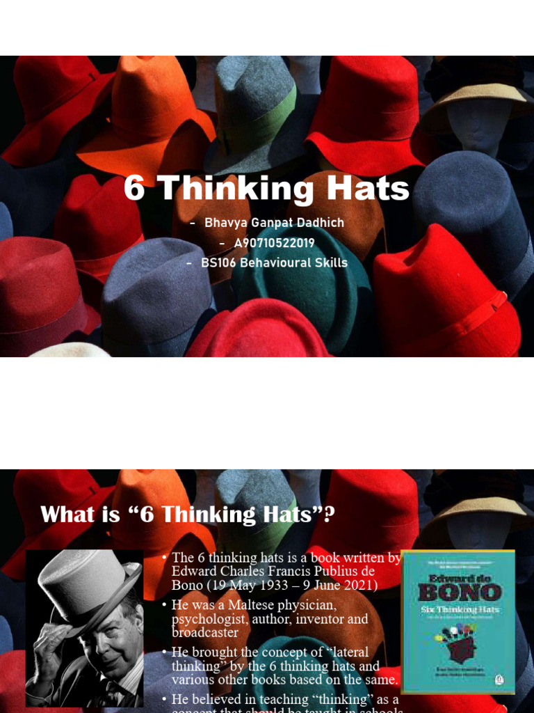 6 Thinking Hats | PDF | Thought | Cognitive Science