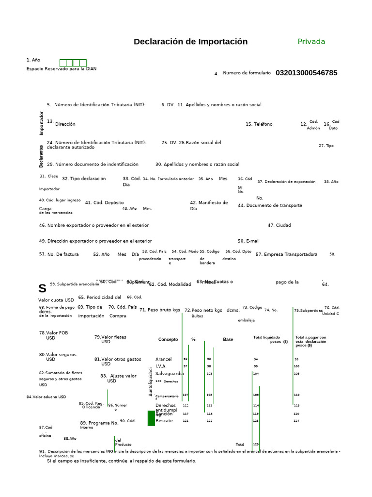 7 Declaracion de Importacion 500 2 | PDF | Política | Importaciones