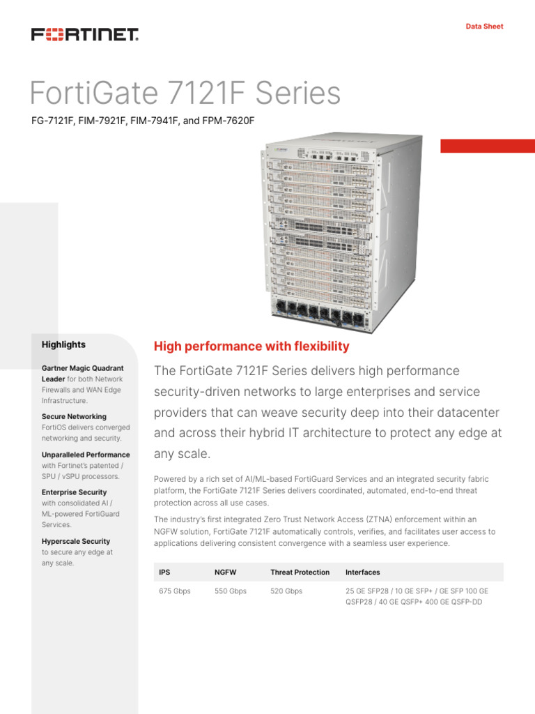 Fortigate 7121f 2 Datasheet Feb 2023 | PDF | Security | Computer Security