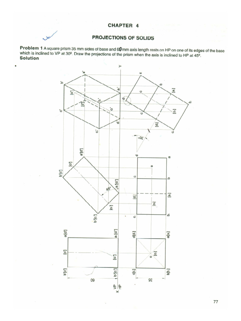 Projection of Solids | PDF