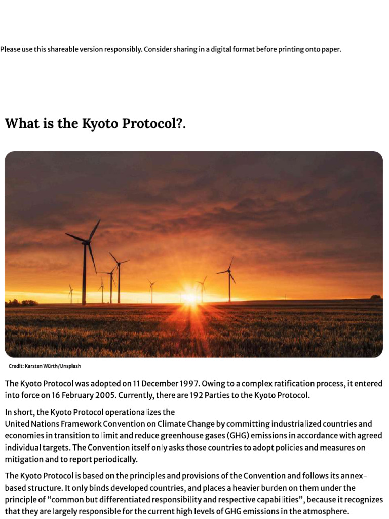 Kyoto Protocol | PDF