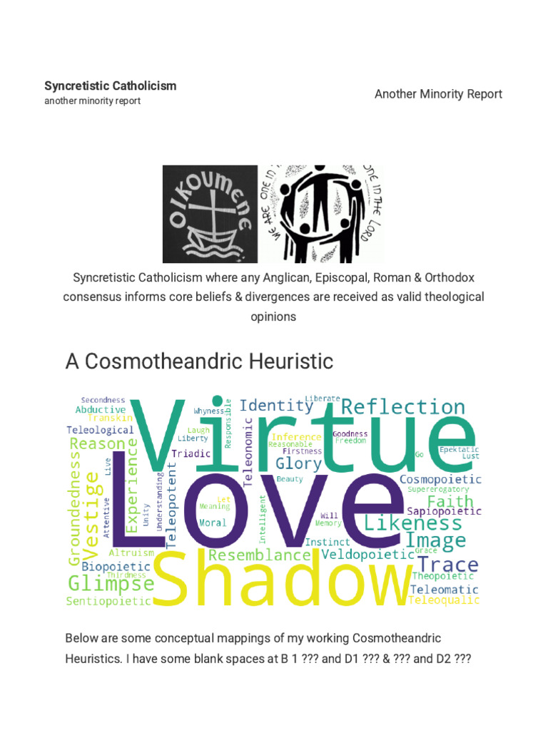 A Cosmotheandric Heuristic - Syncretistic Catholicism | PDF
