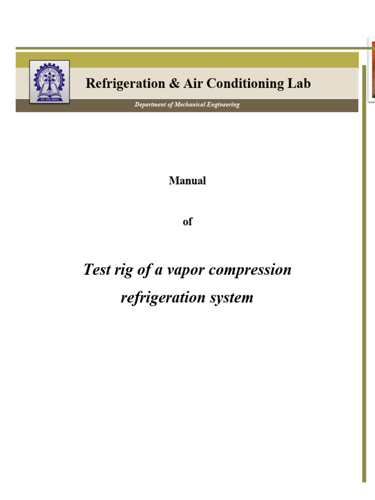 Refrigeration Laboratory Manual Expt A | PDF | Physical Quantities ...