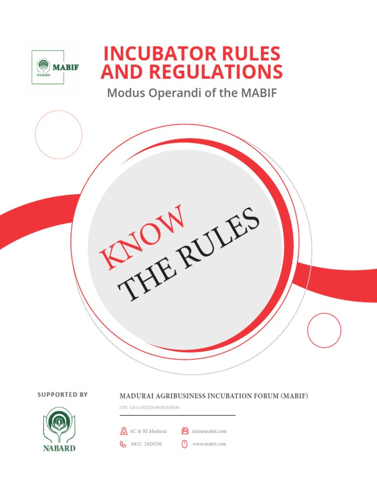 MABIF Incubator Rules and Guidelines | PDF | Leasehold Estate ...