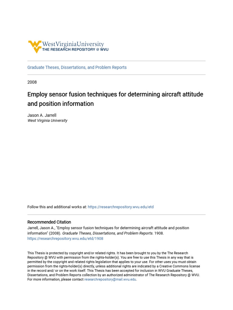 Employ Sensor Fusion Techniques For Determining Aircraft Attitude | PDF ...