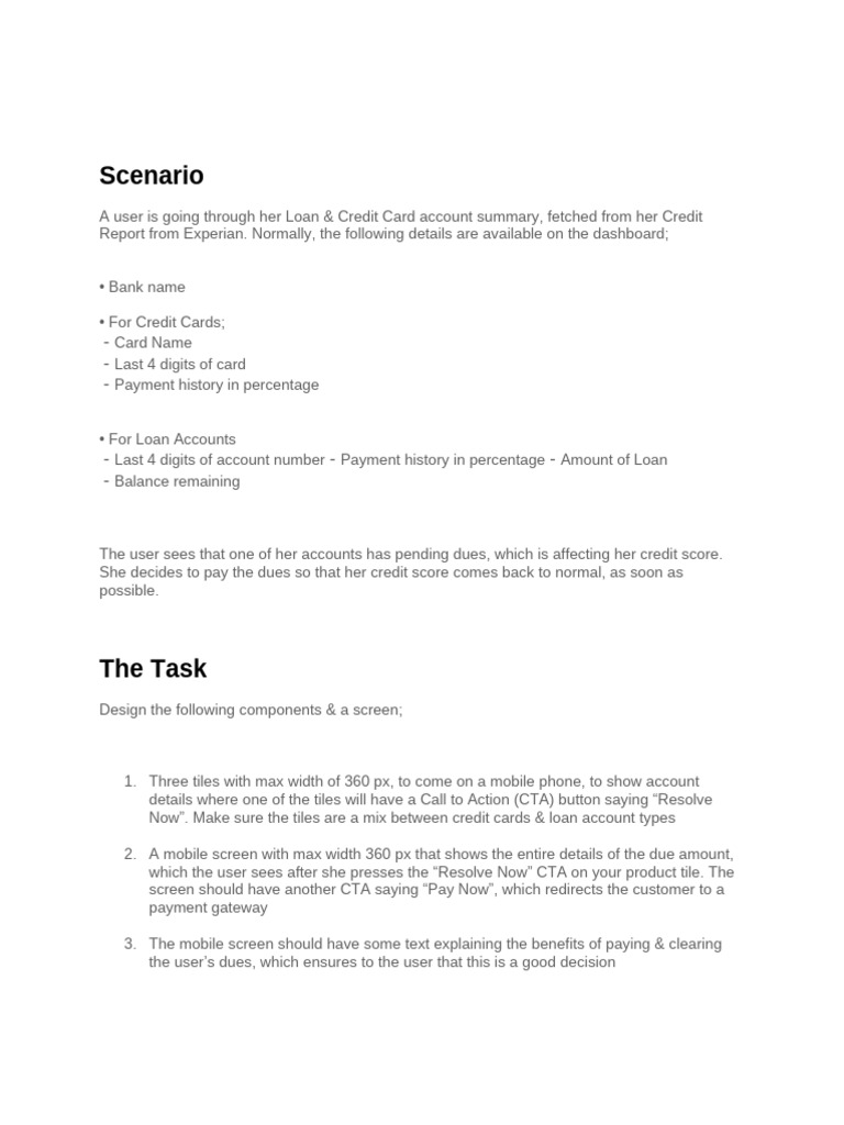 Credit Score - Design Task | PDF