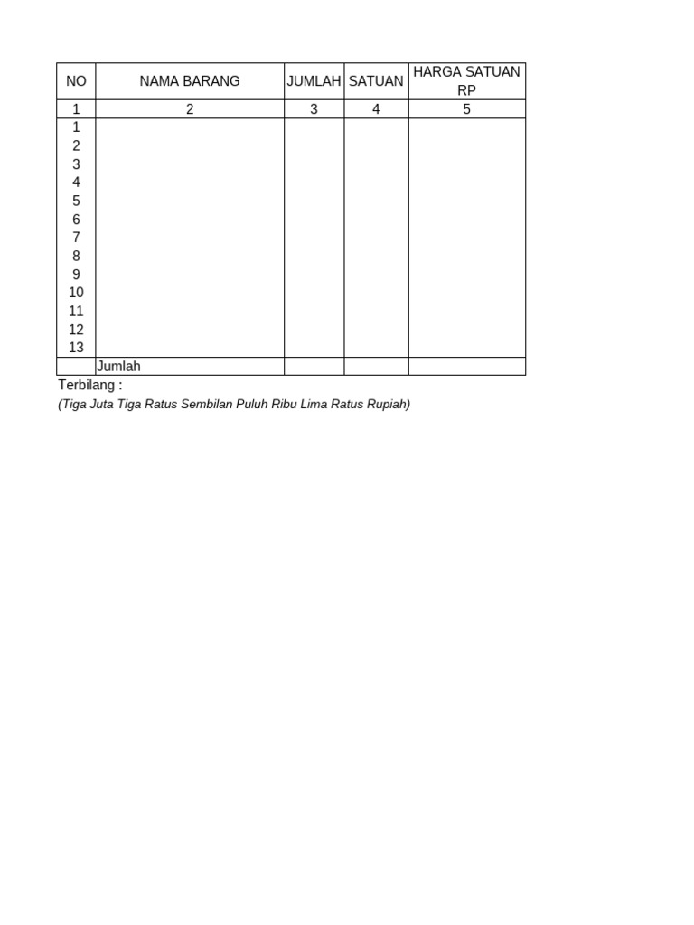 Format Pengajuan ATK | PDF