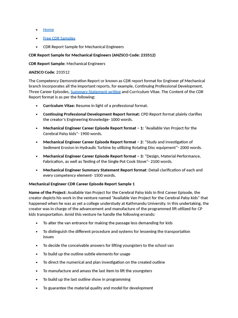 Australia CDR Report Format | PDF | Turbine | Power Station