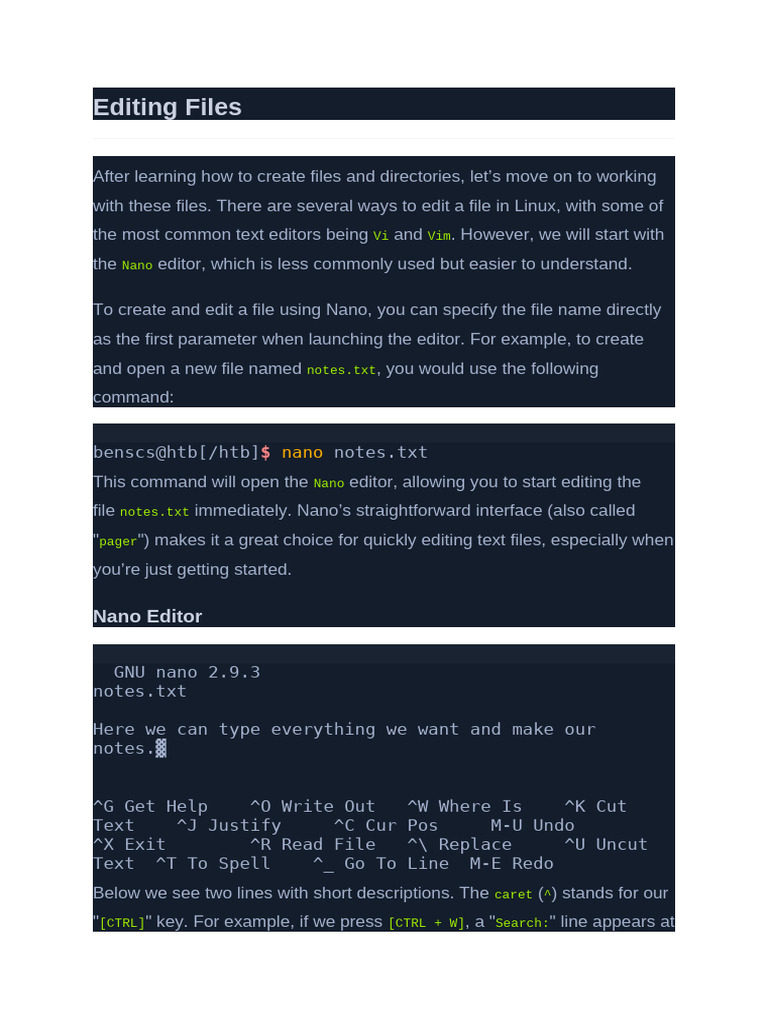Editing Files | PDF | System Software | Software
