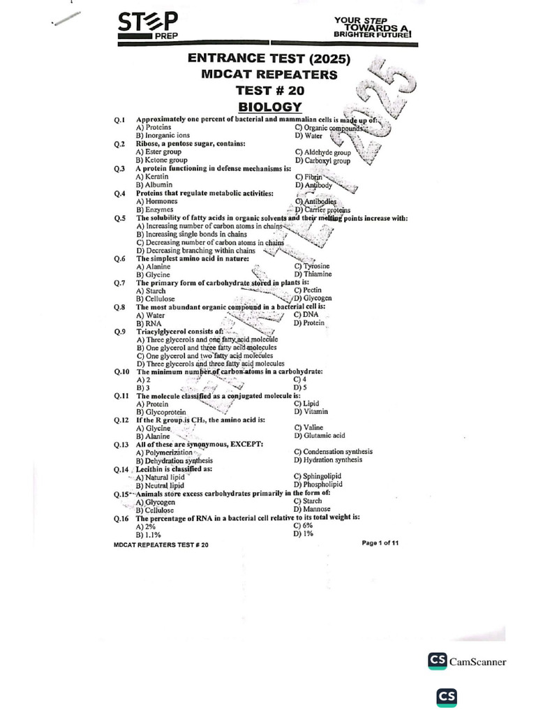 Step 20 E P 2025 Key Pdf