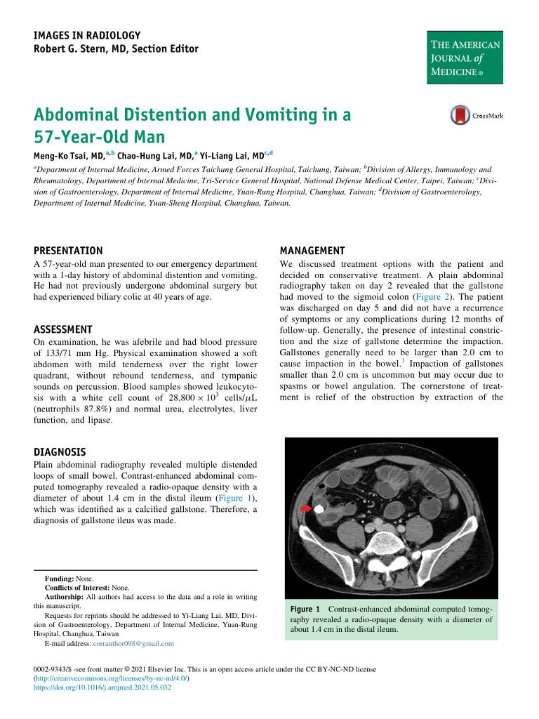 Abdominal Distention and Vomiting in A 57 Year Old | PDF ...