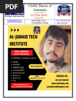 CS402 MIDTERM SOLVED MCQS BY JUNAID MALIK | PDF | Automata Theory | Regular Expression