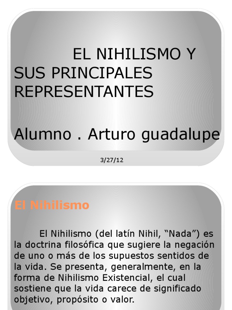 El Nihilismo | PDF | Nihilismo | Actitudes proposicionales