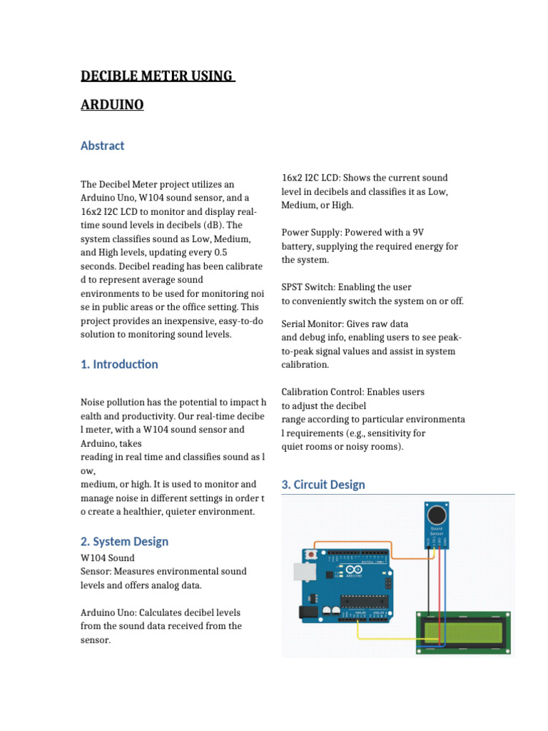 Arduino Decibel Meter Project | PDF | Decibel | Noise