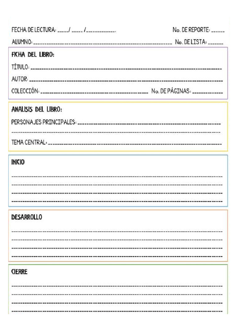 Formato de Reporte de Lectura | PDF