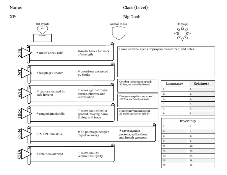 RR Character Sheet 9wl2ea | PDF | Video Games | Storytelling