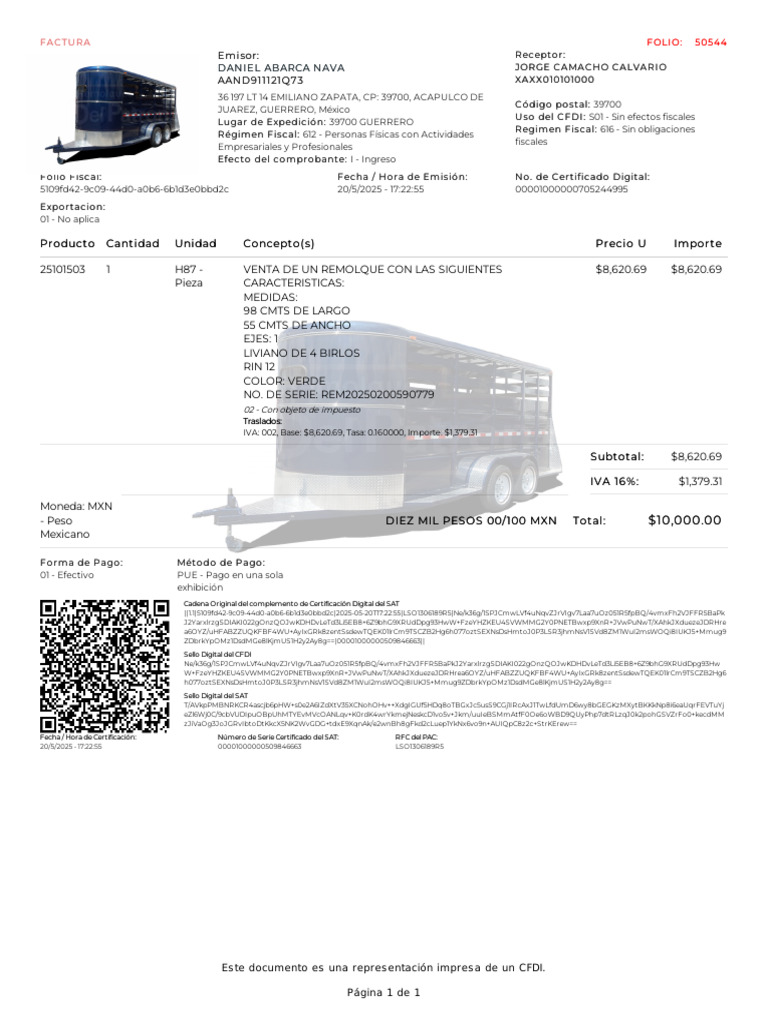 Refa Remolque Verde | PDF | Pagos