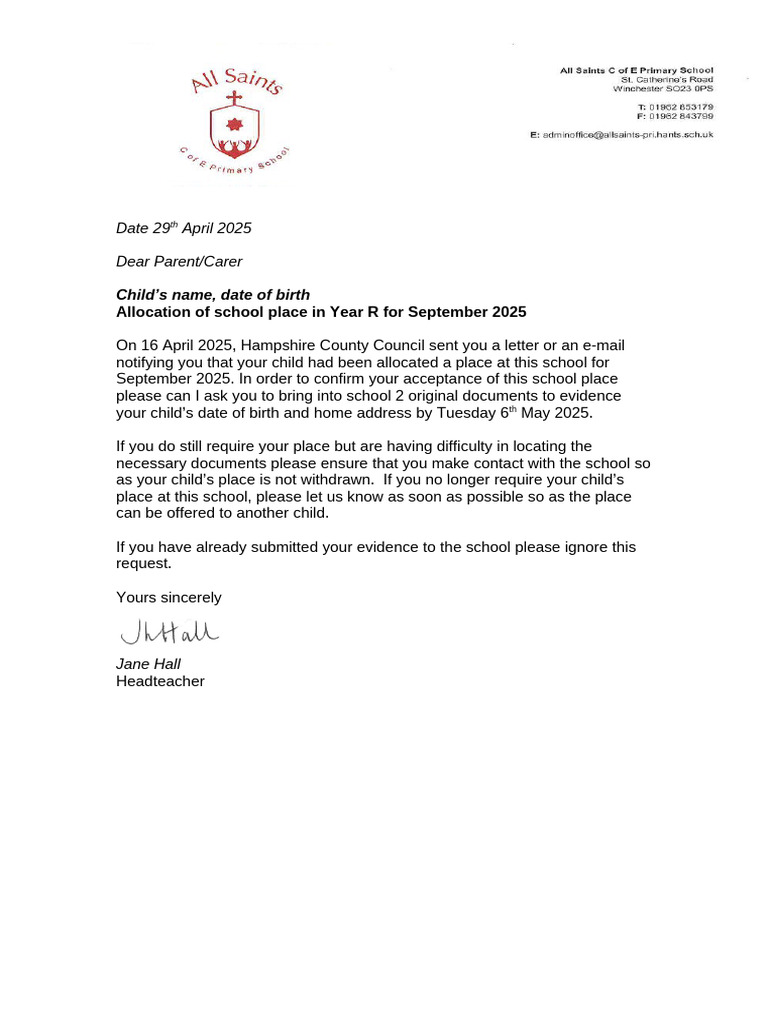 Evidence Letter Request | PDF