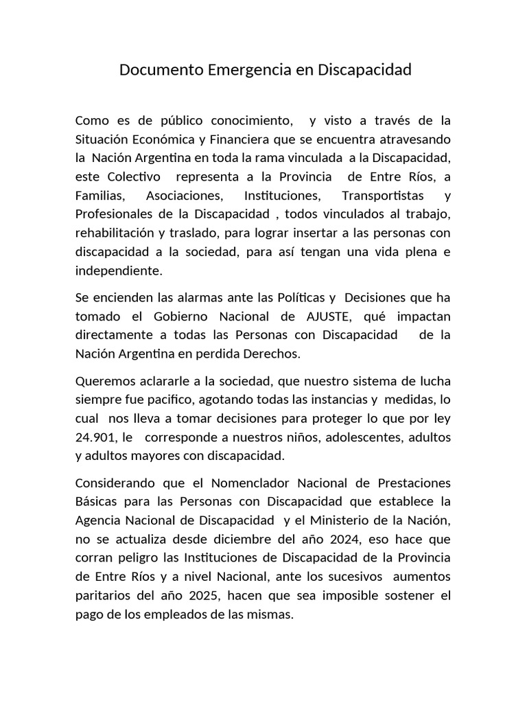 Documento Discapacidad | PDF | Invalidez | Pensión